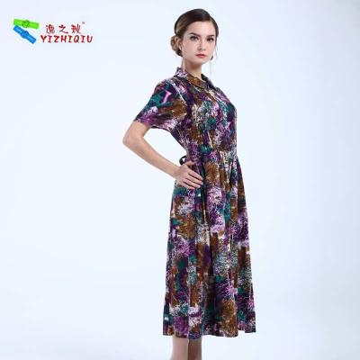 China YIZHIQIU Flower Patterns Printed Dress With Collar for sale