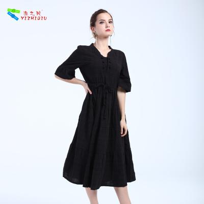 China YIZHIQIU spring short Sleeve Washable dress women for sale