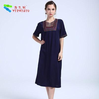 China YIZHIQIU embroidered green women boho dress for sale