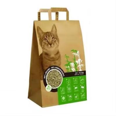 China Leak Proof Eco Friendly Tear Resistant Kraft Paper Cat Litter Bag for Pet Food Packaging for sale