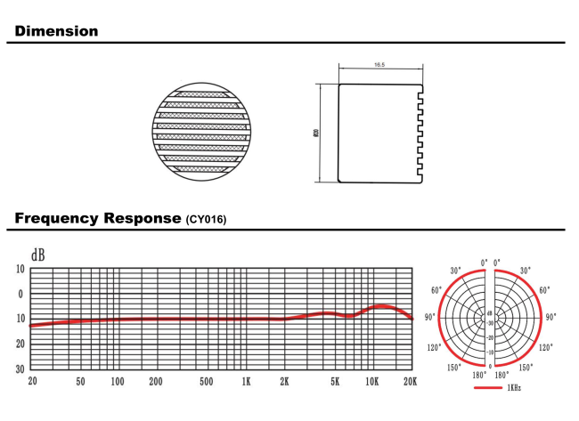 797 AUDIO CY016 20Mm Omni-Directional Cardioid Electret Mic Condenser Microphone Capsule High Sensitivity