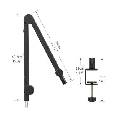 China Multifunction Desk Setup light Flexible Arm Stand Mobile Phone Camera Overhead Mount Boom Arm Live streaming desktop mic stand for sale