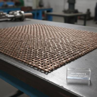China Bronze Metallic Color Woven Mesh Screen Plain Weave Type Providing High Strength and Corrosion Resistance for Industrial for sale