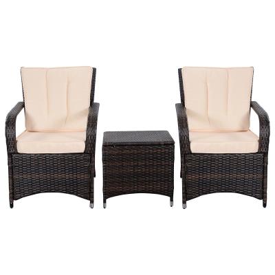 China 3 PCS Outdoor Wicker Furniture Patio Rattan Furniture Table Chairs set for sale