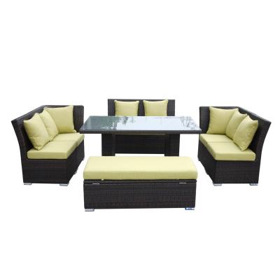 China Luxury Modern Outdoor Patio Furniture Rattan Garden Sofa Table Set for sale