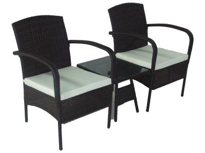 China 3pcs Patio Rattan Furniture Balcony wicker Table Chairs set for sale