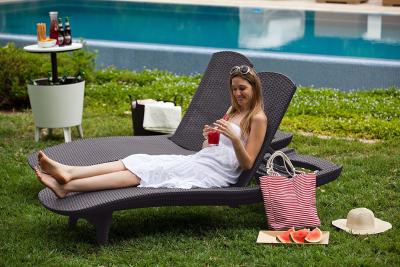 China Hot Sale All-weather Adjustable Outdoor Rattan Patio Chaise Lounge Furniture for sale