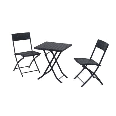 China Outdorr Rattan Furniture Set Folding Table /Chair Patio Dinning Set for sale