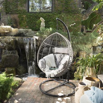 China Cheap Wicker Outdoor Two Seat Hanging Garden Fruniture Swings Egg Chairs for sale