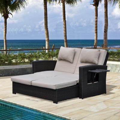 China Luxury Outdoor Wicker Furniture Rattan Garden Daybeds Sofa Set with Cushion for sale
