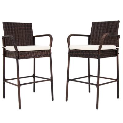 China Outdoor Brown Wicker Barstool Outdoor Patio Furniture Bar Stool for sale