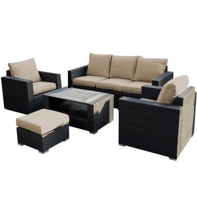 China 7pc Outdoor Patio Patio Sectional Furniture Pe Wicker Rattan Sofa Set Deck Couch for sale