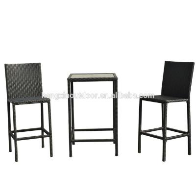 China High Quality Wicker Garden Outdoor Furniture Rattan Dining Table Set Bistro Set Bar Dining Room for sale