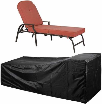 China Black Outdoor Sun Lounger Cover Waterproof Garden Sunbed Cover Garden Weather Patio Furniture Polyester Anti-UV Dust for sale