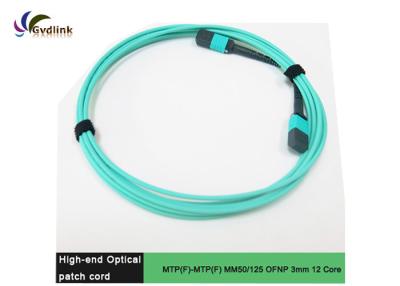 Cina MTP-MTP millimetro femminile 3mm 12 cavo di toppa della fibra dei centri OFNP in vendita