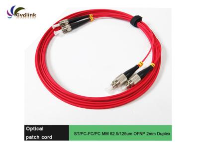 Cina Cavo di toppa della fibra di ST/PC-FC/PC millimetro 62.5/125um OFNP 2mm in vendita