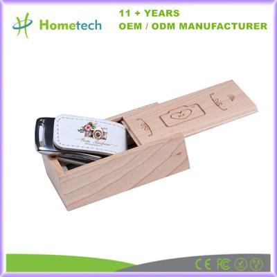 China Kundenspezifische Fotografie-Hochzeits-Geschenk lederne grelle Scheibe 8GB 16GB 32GB 128GB Pendrive USBs zu verkaufen