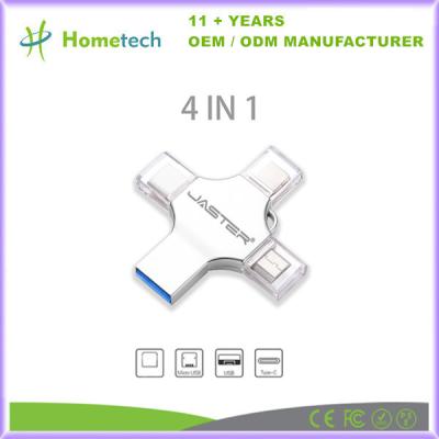 Cina 4 in 1 High Speed Otg USB Flash Drive 8Gb 16Gb 32Gb Phone Usb 2.0 3.0 Memory Stick 64Gb 128Gb Tipo C Pendrive Per Iphone in vendita