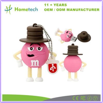 Cina USB 2.0 Cartoni animati Cioccolato M&M Rainbow Bean USB Flash Drive 4GB 8GB 32GB 64GB Pendrive Flash Memoria Regali in vendita