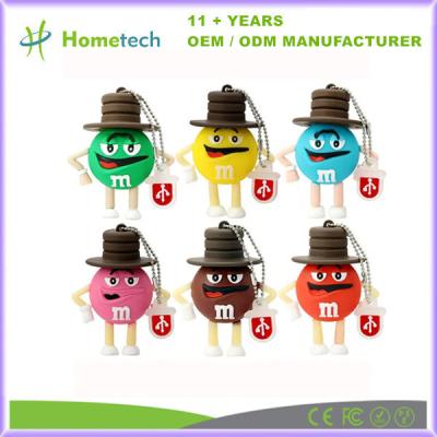 Cina USB 2.0 Cartoni animati Cioccolato M&M Rainbow Bean USB Flash Drive 4GB 8GB 32GB 64GB Pendrive Flash Memoria Regali in vendita