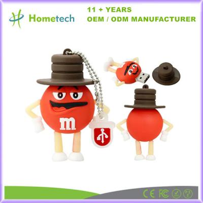 Cina USB 2.0 Cartoni animati Cioccolato M&M Rainbow Bean USB Flash Drive 4GB 8GB 32GB 64GB Pendrive Flash Memoria Regali in vendita
