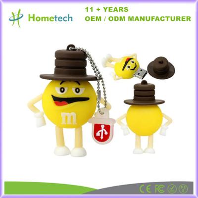 Cina USB 2.0 Cartoni animati Cioccolato M&M Rainbow Bean USB Flash Drive 4GB 8GB 32GB 64GB Pendrive Flash Memoria Regali in vendita