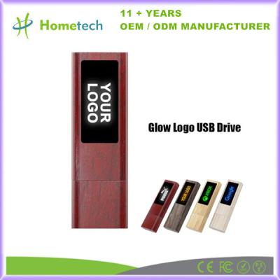 Cina Luminoso USB in legno Flash Drive LED Light Wood Pen Drive USB Memory Stick 8 GB 16 GB 32 GB 64 GB 128 GB in vendita