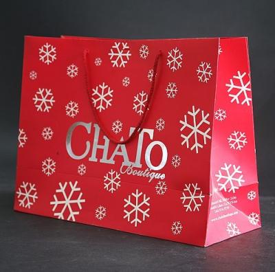 China Custom logo printed luxury paper shopping bag, logo printed paper bag for promotion for sale