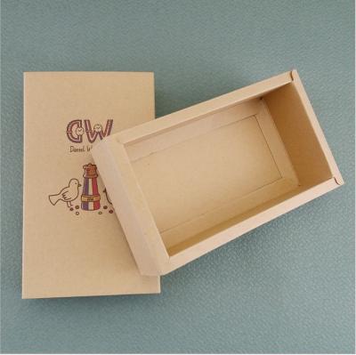 China Customized Eco friendly brown Kraft paper folding box slide drawer cardboard paper box for sale