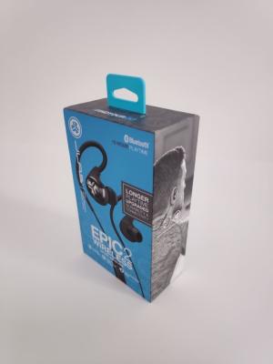 China Luxury custom cardboard base&lid packaging box for earphone product with plastic handle for sale