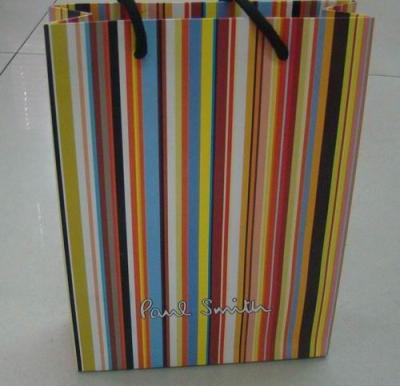 China Hand made customized retail paper shopping bag with cotton handle for sale