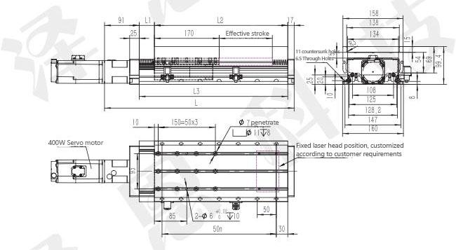 CNC Linear Motion Rail Guide 100mm Stroke Ball Screw Electric Linear Stage Actuator F160P 0