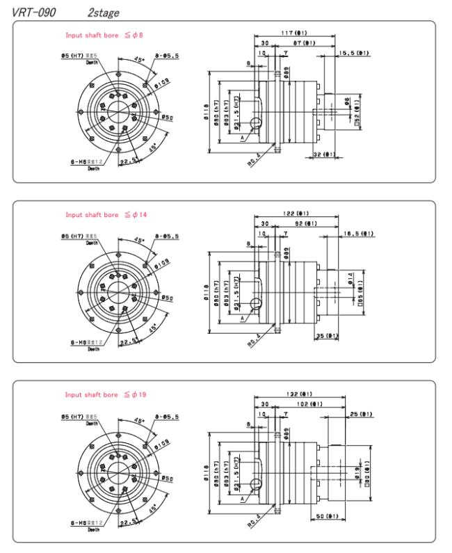 Nidec Shimpo VRT Series Planetary 750w Servo Motor Gear Box Speed 5 Ratio 8 10 Various Models 1