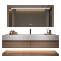 China Customized Width High End Professional Waterproof Bathroom Sink Vanity Single Bathroom Floating Vanity for sale
