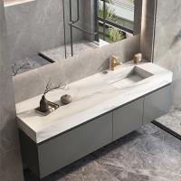 China Customized Width High End Professional Waterproof Bathroom Sink Vanity Single Bathroom Floating Vanity for sale