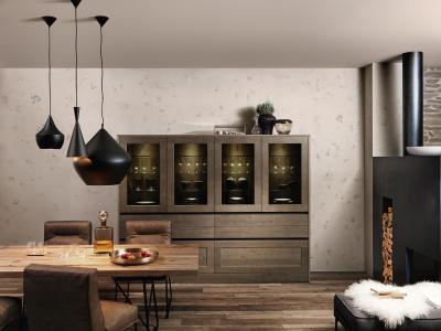 China Veneer and Lacquer Finished American Kitchen Cabinet Set with Waste Container Accessories for sale