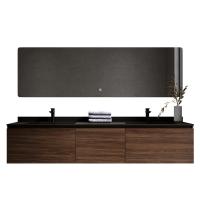 China CAD/3D Custom High End Bathroom Floating Vanity with Particleboard Carcase Material for sale