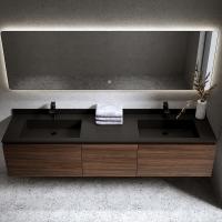 China CAD/3D Custom High End Bathroom Floating Vanity with Particleboard Carcase Material for sale