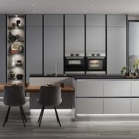 China Blum Hardware Customized Waterproof Matte Kitchen Cabinets for Modern Kitchen Design for sale