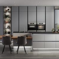 China Blum Hardware Customized Waterproof Matte Kitchen Cabinets for Modern Kitchen Design for sale
