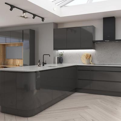 Offre armadietto da cucina ad alto lucido personalizzato per il rinnovamento di vecchie cucine di appartamento