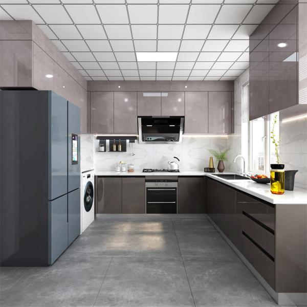 Quality Villa/Apartment Kitchen Cabinets YALIG Atalanta Cucina 2022 Wood Veneer with for sale