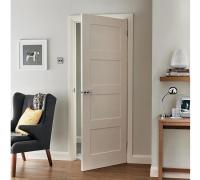 China MDF Material Customized Size White Interior Bedroom Door with Frame and Side Opening for sale