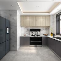 China Waterproof Custom Kitchen Cabinets with Solid Wood Construction and Lacquer Coating for sale