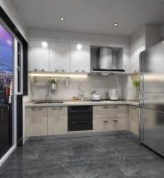 China Waterproof Custom Kitchen Cabinets with Solid Wood Construction and Lacquer Coating for sale