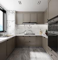 China Waterproof Custom Kitchen Cabinets with Solid Wood Construction and Lacquer Coating for sale