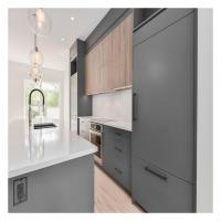 China Flat Pack Fitted Kitchen Cabinetry Set with Modern Handle less Design and Accessories for sale