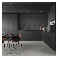 China Flat Pack Fitted Kitchen Cabinetry Set with Modern Handle less Design and Accessories for sale