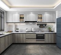 China Style Kitchen Cabinets with E1 Particleboard Carcase and Eased Edge Countertop Edging for sale