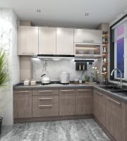 China Style Kitchen Cabinets with E1 Particleboard Carcase and Eased Edge Countertop Edging for sale